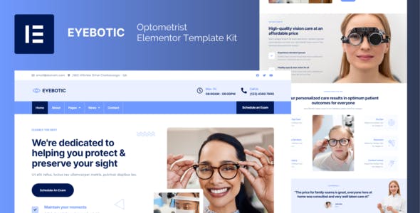 EyeBotic - Optometrist Elementor Template Kit